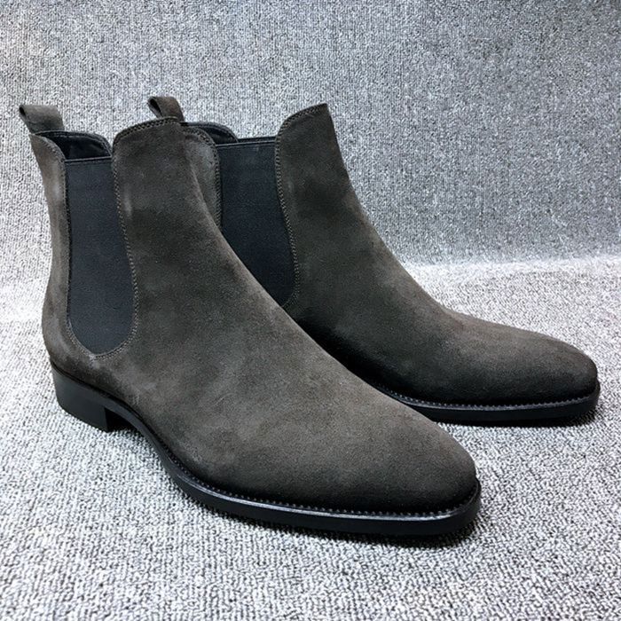 VITATA Bottines Chelsea homme noires - Bottes antidérapantes en daim ...