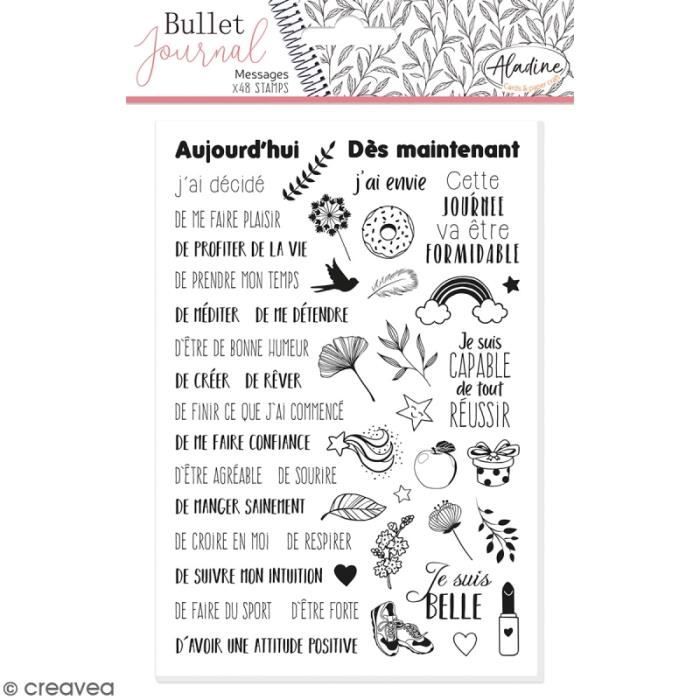 Tampons clear - ALADINE - Messages - 48 pcs - Transparent - Mixte ...