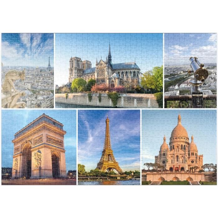Puzzle Paris - Notre-Dame, La Tour Eiffel Et Le Sacré-Cœur - 1000 ...