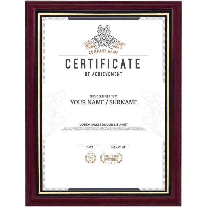 Cadre Diplome A4 Mural Bois Photo Format Certificat Documents Sous ...