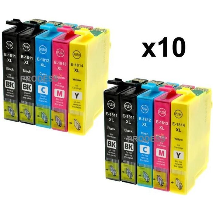 10 cartouches compatibles Epson 18 XL pour les imprimantes Epson ...