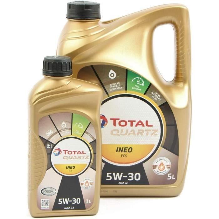 Huile Moteur TOTAL QUARTZ INEO ECS 5W30 6 litre (1x5 lts + 1x1 lt)[258 ...