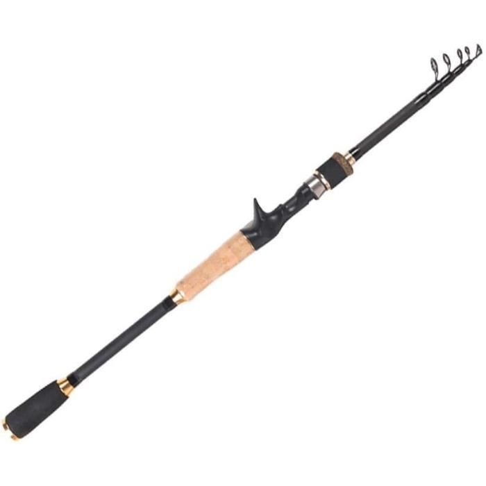 WEYE-Canne à pêche Télescopique Lure Rod Cork Fibre de Bois poignée ...