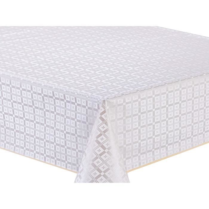 Nappe Toile Cirée Pvc Rectangulaire En Relief 140 X 200 Cm Gris Beige