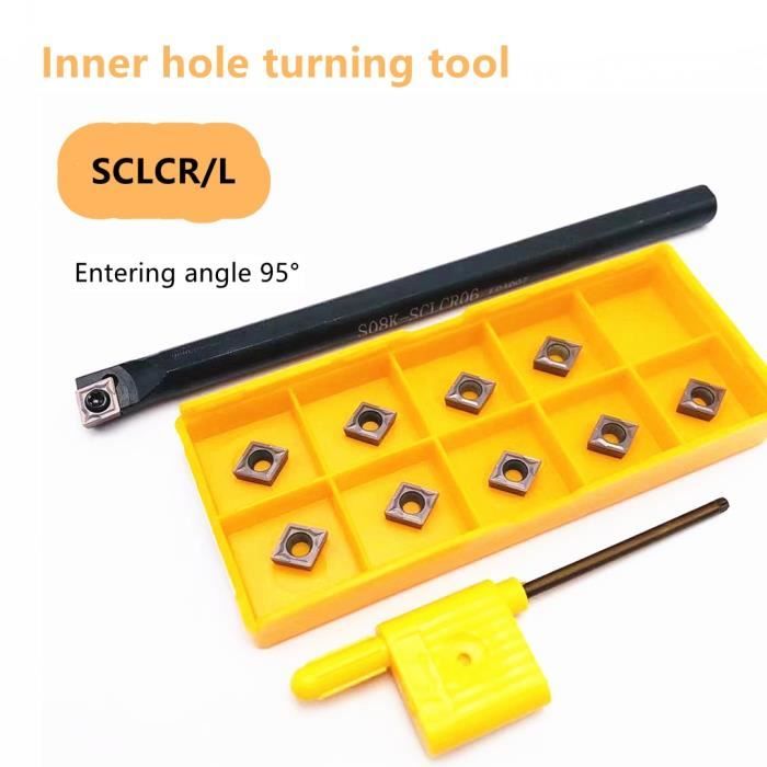 Porte outil de tournage interne barre d39alésage CNC SCLCR 95 degrés porte outil en carbure ...