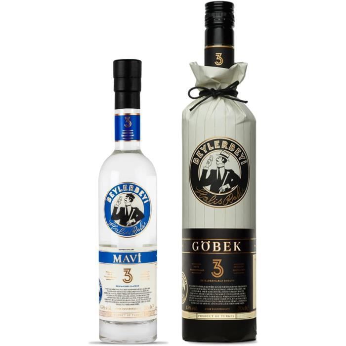 Beylerbeyi - Lot Raki Göbek 70cl + Mavi 35cl - 45% - La cave Cdiscount