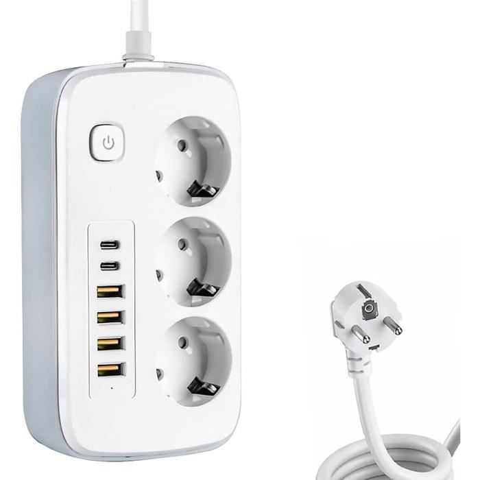 Multiprise 3 Prises, 3A 2500W Bloc Multiprise Avec 6 Ports Chargeur (4 ...