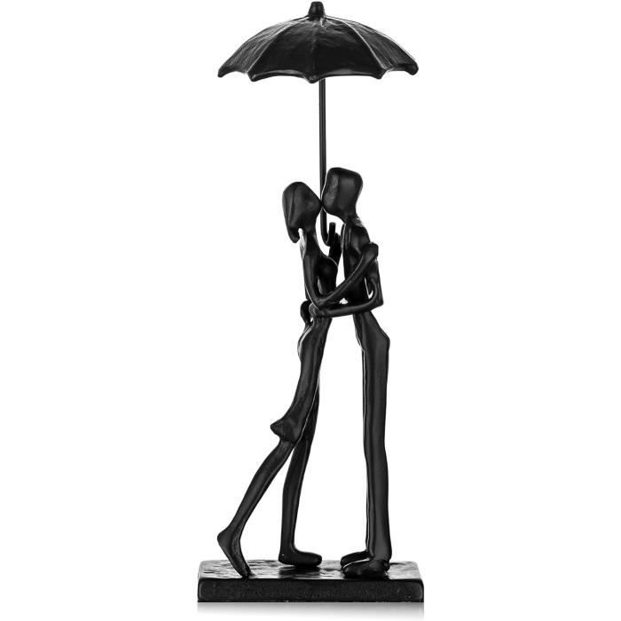 Sculpture De Cadeau D'Anniversaire En Fer De 6 Ans Pour Femme - Noir Statue De Couple En Métal S ...