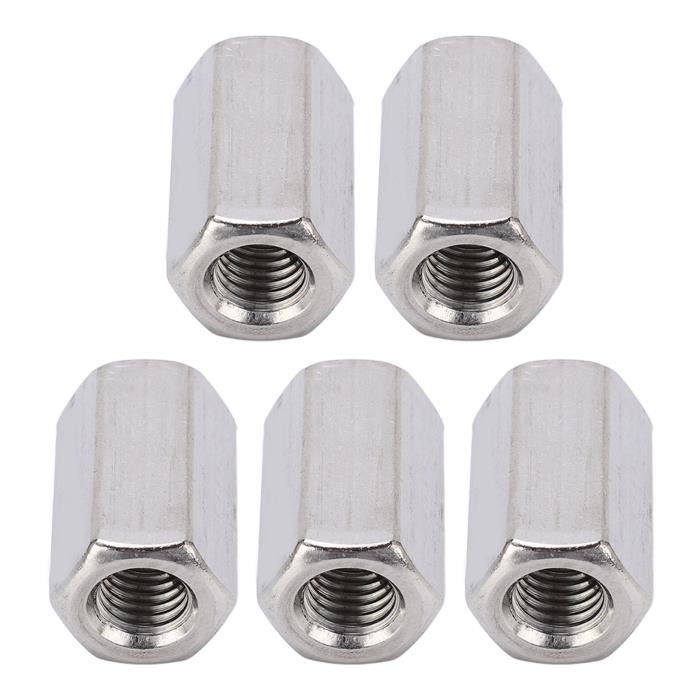 Cikonielf écrous 5 pièces écrou d'accouplement hexagonal M10 X 1.5 17 L30mm écrou de connecteur ...