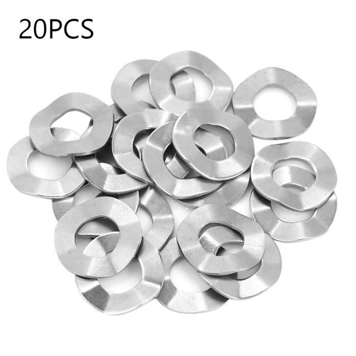 Cikonielf Rondelle ondulée M10 20 pièces en acier inoxydable vague ...