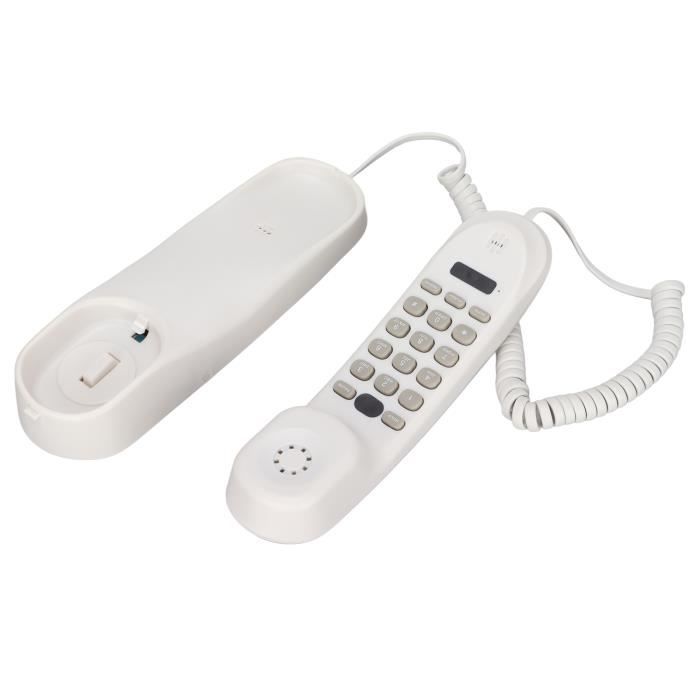 Dioche Téléphone mural S‑5A téléphone fixe mural téléphone filaire FSK DTMF fonction double ...