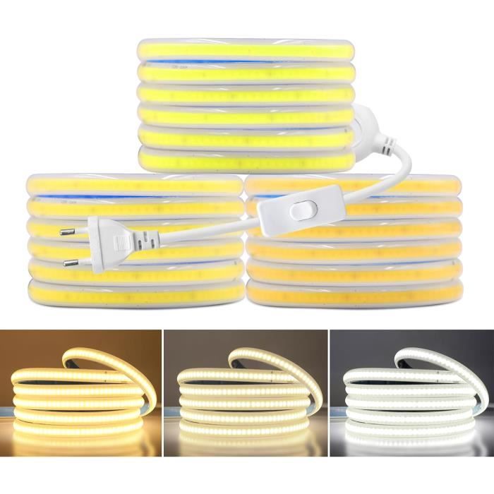 220V Ruban Led, Cob Bande Led, Ip65 Étanche 288 Led-M Flexible Bande ...