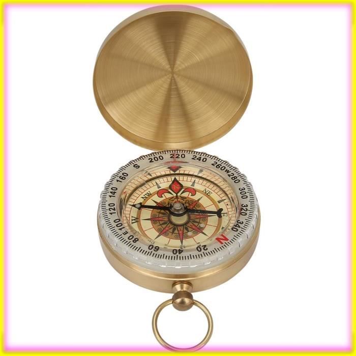 Boussole - EJ.LIFE - Retro Style - Laiton - Étanche - 360 degrés ...
