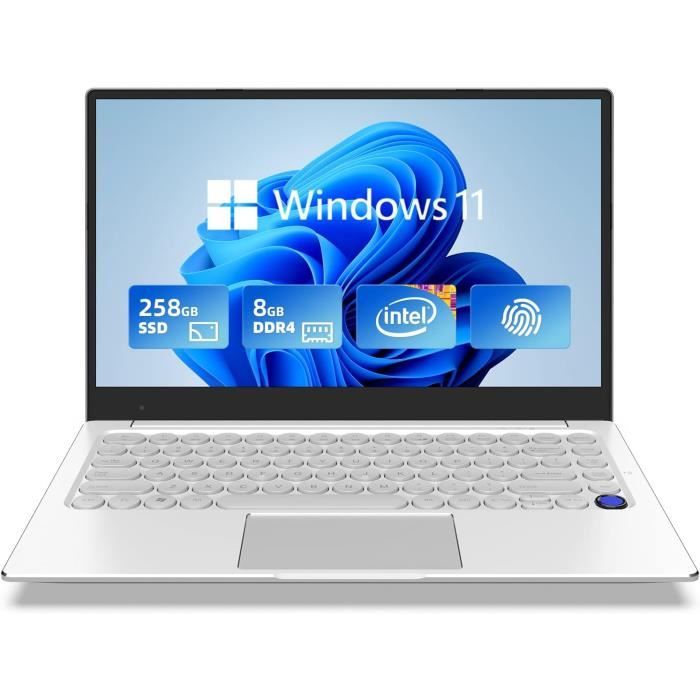 Ordinateur Portable 14,1" Full Hd Windows 11, 8 Go Lpddr4 Et Ssd 256 Go, Extensible 2 Tb, All ...