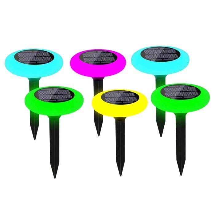 Solar Lights Outdoor,7 Color Pathway Light for Garden Sidewalk 6 Pack ...