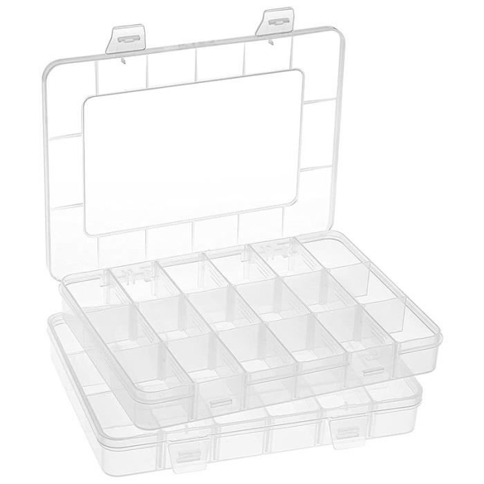 18 Grids Plastic Organizer Box Adjustable Dividers, Storage Box ...