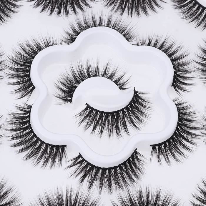 Faux Cils Naturel, Kit Faux Cil 5D 10 Paires, Réutilisables sans Colle ...