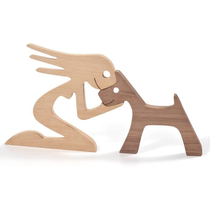 Statue De Famille En Bois Faite À La Main, Décoration En Bois Faite À La Main Sculpture ...