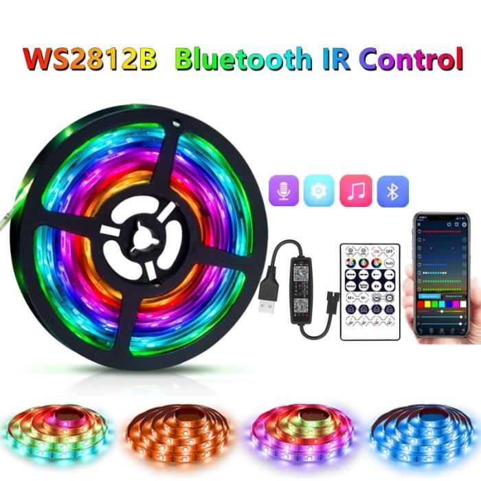 BANDE LED,WS2812 IR Bluetooth-25M--Bande lumineuse LED WS2812B, couleur de rêve, 1M 30M, USB ...
