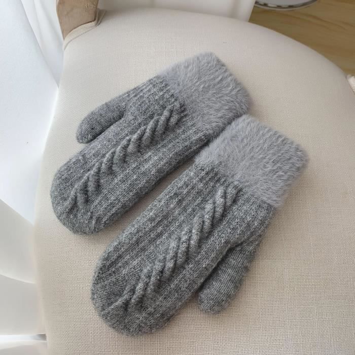GANT POUR ECRAN TACTILE,light grey-Taille unique--Gants en laine doux et mignons pour femmes ...