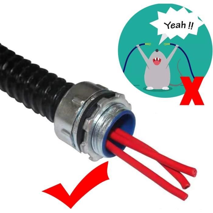 2 Mètres Flexible Fil Câble Conduit Tuyau-Gaine de Protection de Câble ...