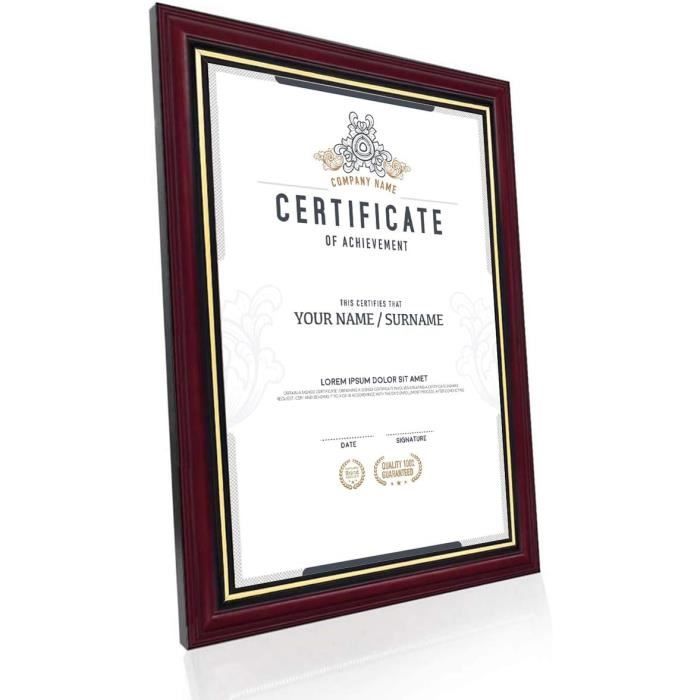 Cadre Diplome A4 Mural Bois Photo Format Certificat Documents Sous ...