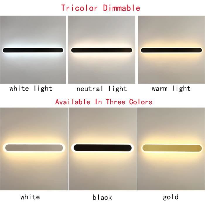 Longue Barre Salon Applique Murale Interieur Led Dimmable Lampe Murale Moderne Up Down Chambre ...