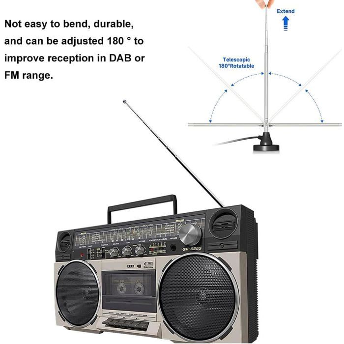 Antenne Radio Dab FM Maison Télescopique Antenne Numérique 79CM ...