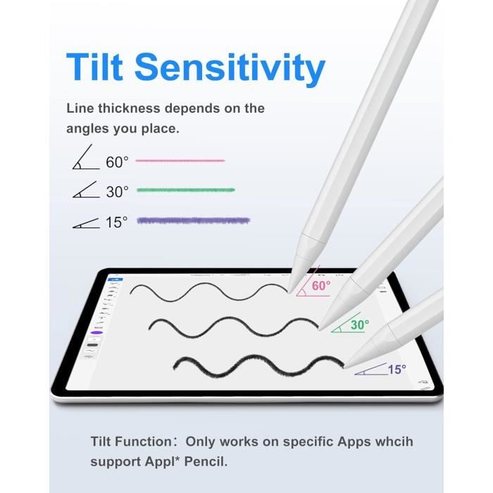 Stylet Pen Pour Apple Ipad Pencil (2018-2022), Pour Ipad Pro 11-12.9 ...