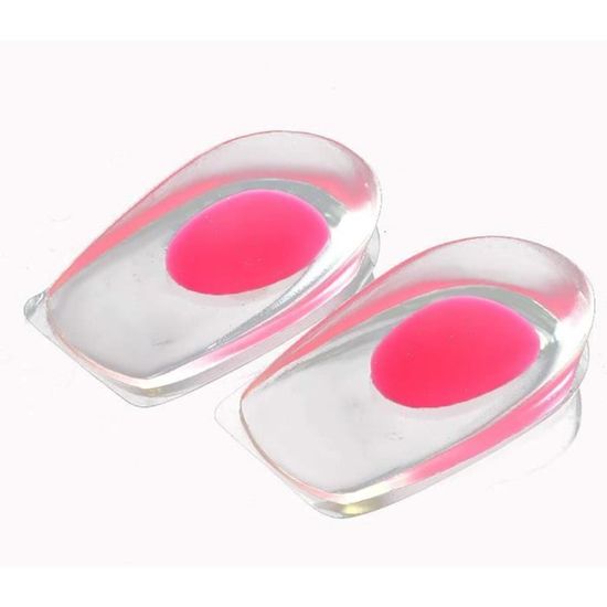Lot de 2 paires de talonnettes en gel de silicone rouge L pour fasciite ...