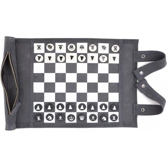 Sondergut - Chess-Checkers Roll-Up Travel Set Leathe123 - Cdiscount ...