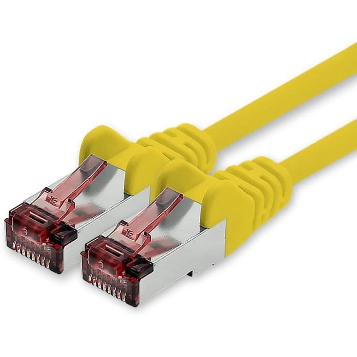 Câble réseau Cat.6 0,5m jaune - 1 x Câble Ethernet Câble réseau Lankabel Cat6 Lan Sftp Pimf ...