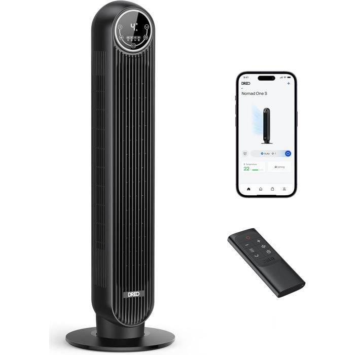 Nomad One S Smart Turm Fan, WiFi Alexa Fan, Ventilateur oscillant à 90 ...