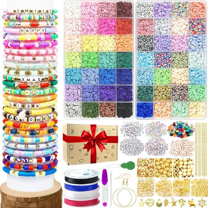 11788 Pièce 56 Couleurs Perles pour Bracelet Perles Heishi 6mm Perle ...