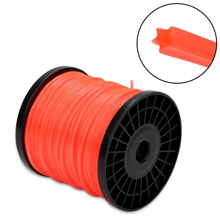 Riossad Fil de coupe en nylon 100m Pentacle 2,7 mm Fil rond Orange ...