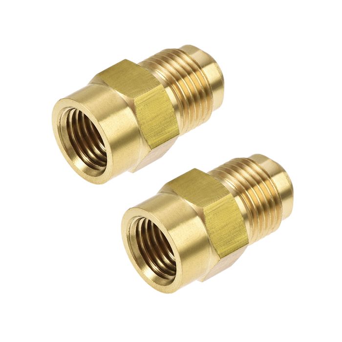 Raccord laiton SOURCING MAP 2Pcs Filetage Mâle Évasé 5/8"-18UNF vers Filetage Femelle 1/4NPT ...