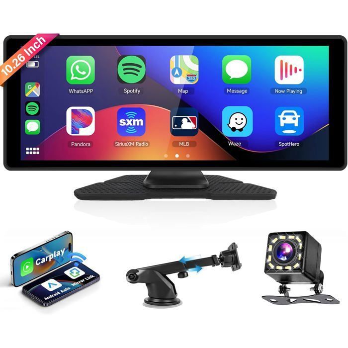 Écran auto portable 10.26" IPS - CarPlay/Android Auto Sans Fil ...