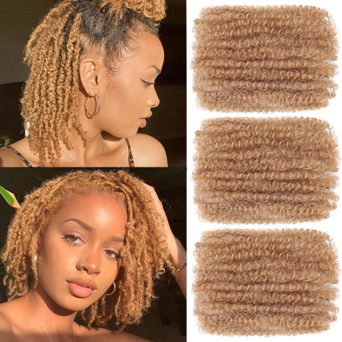 SHIHERESH 12 Inch Afro Kinky Curly Braiding Hair Bulk for eadlock ...