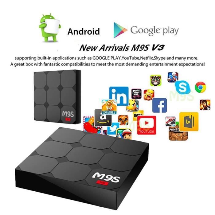 M9S V3 TV Box Android 6.0 Boîte TV 4K Rockchip RK3229 Quad Core ...