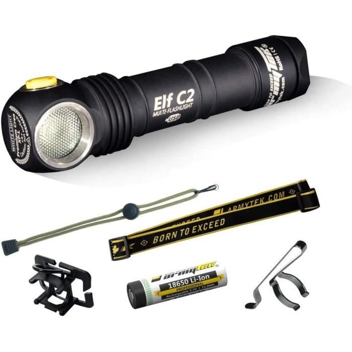 Lampe frontale LED ArmyTek Elf C2 a batterie 900 lm F05101SC ...