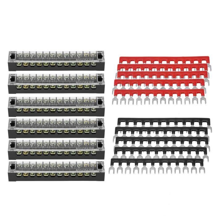 Ashata barrette de bornier 5pcs double rangée 12 positions 600V 15A ...