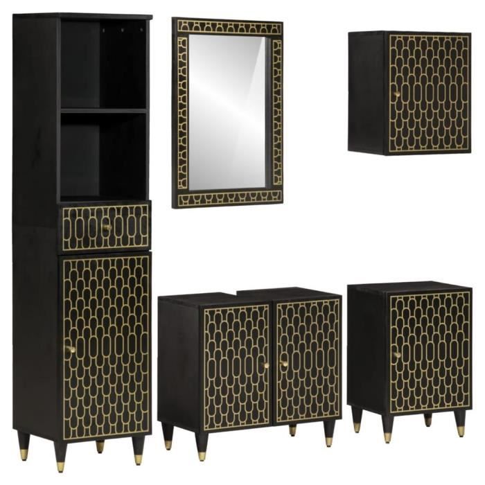 Ensemble de meubles de salle de bain en bois de manguier massif ...