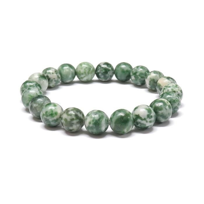 Bracelet En Jade Vert De Qualité A - Perles Rondes De 8Mm - Pierre ...