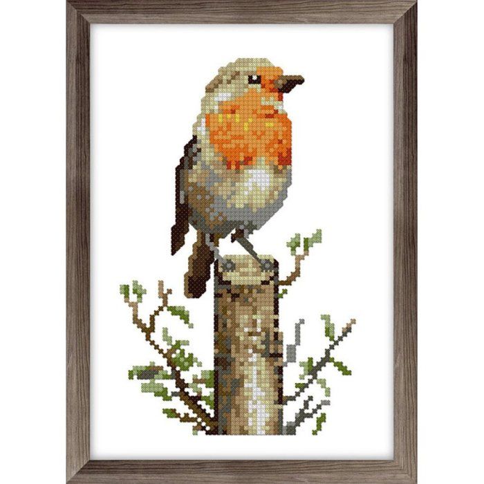 Kit à broder au point de croix Le rouge gorge - Cdiscount Beaux-Arts et ...