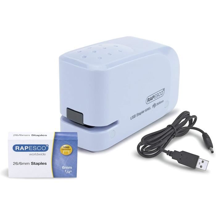 1452 Agrafeuse automatique à rechargement par USB-Piles Bleu A264 ...