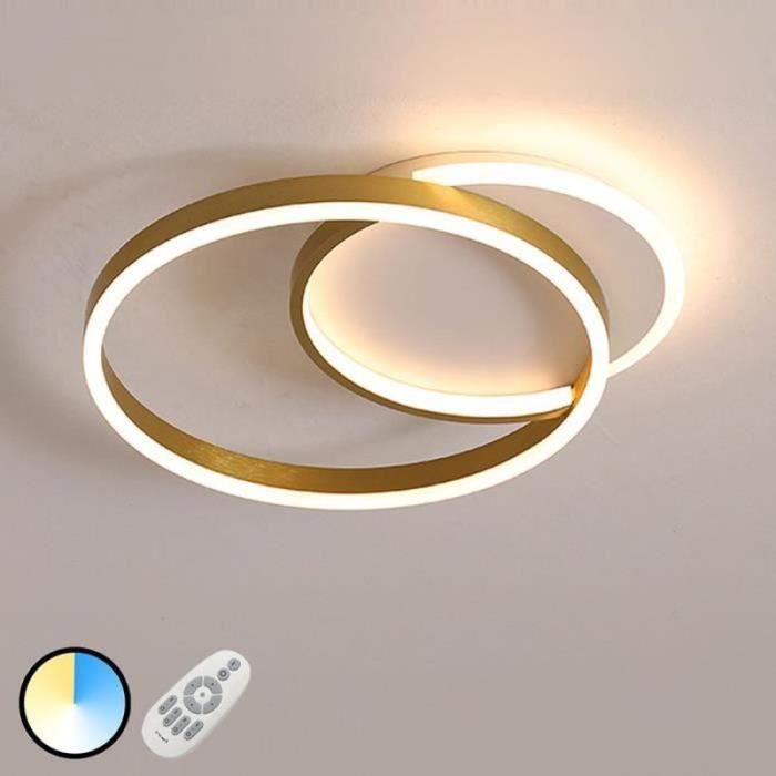 45W Moderne LED Lampe de Plafond Anneau Doré Dimmable Avec Télécommande ... 45W Moderne LED Lampe de Plafond Anneau Doré Dimmable Avec Télécommande ...