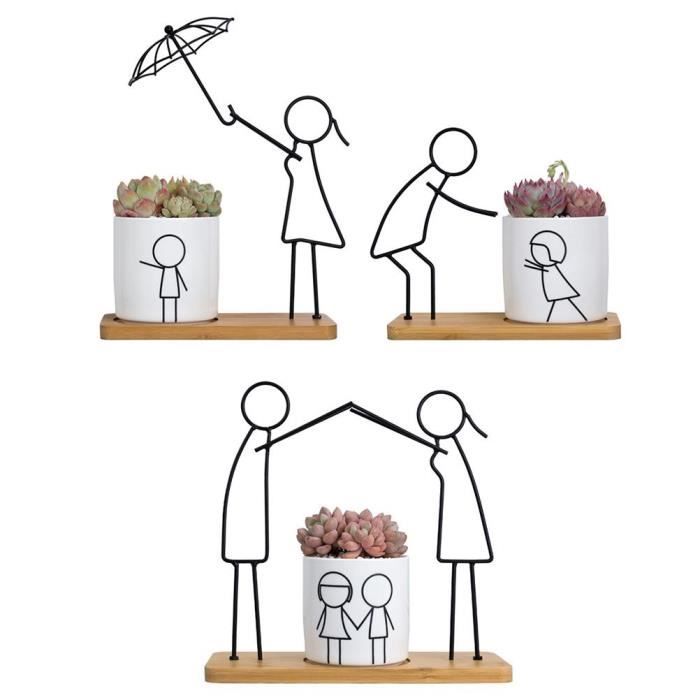 KEL Pot succulent en céramique Pot de fleur succulent en céramique avec ...