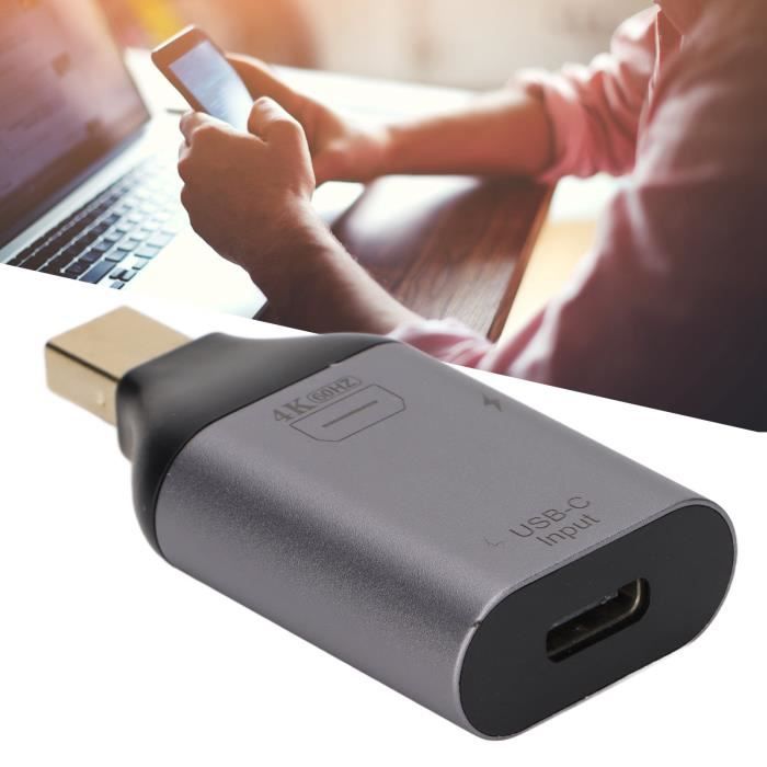 Fdit Adaptateur USB C Femelle vers Mini Displayport Mâle 4K 60Hz et ...