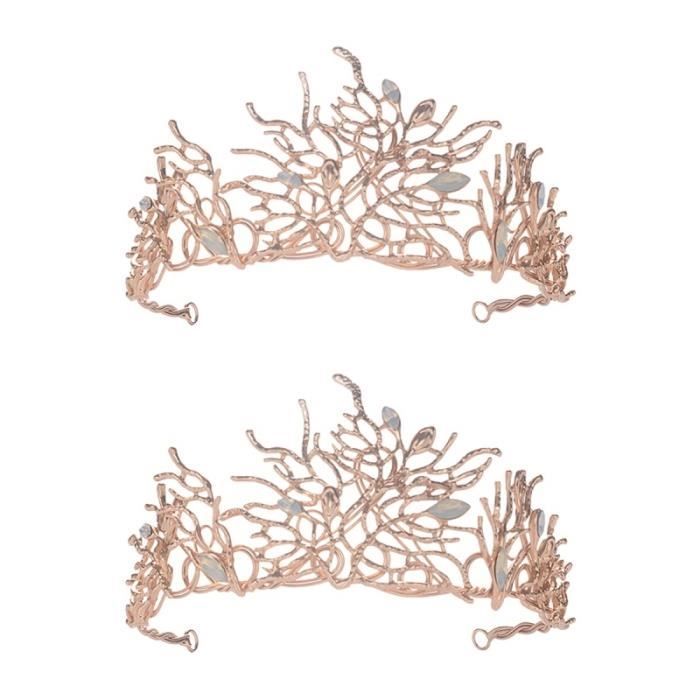 2pcs Bijoux Couronne Coiffe Vintage Coiffe Mariée Décor Couronne ...