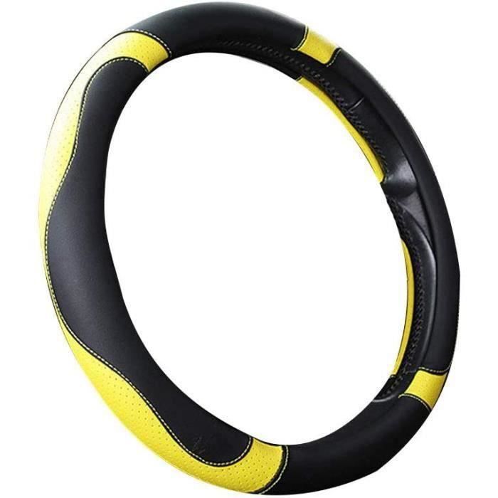 FINE-Housses de volant universelles en cuir microfibre respirant ...